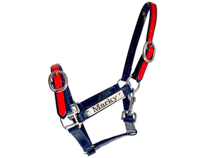 PVC Halter - Navy & Red