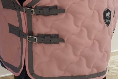 Luxury Stable Doona - Blush Pink with Grey Trims